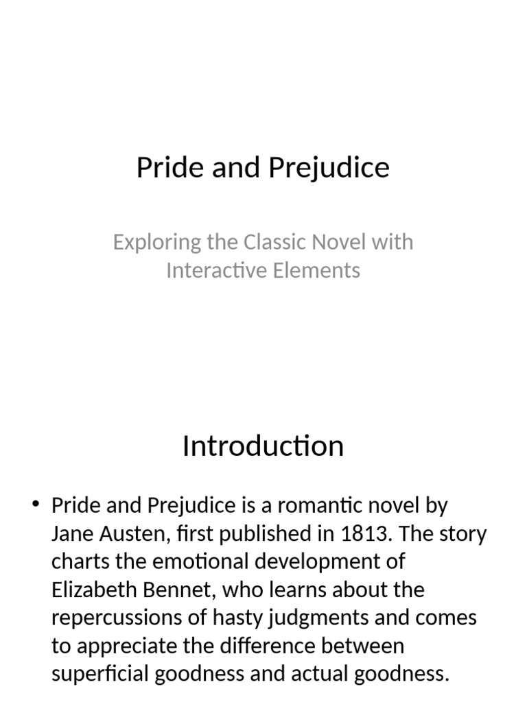 Pride and Prejudice Presentation | PDF