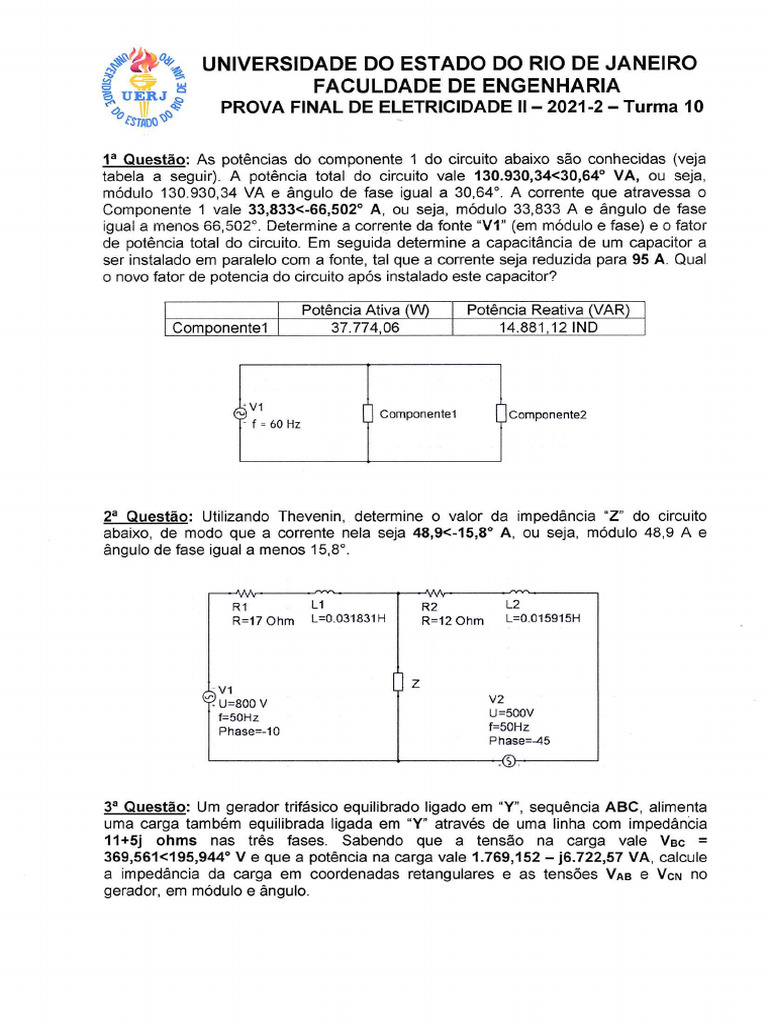 PROVA FINAL - 2021-2 - Turma 10 | PDF