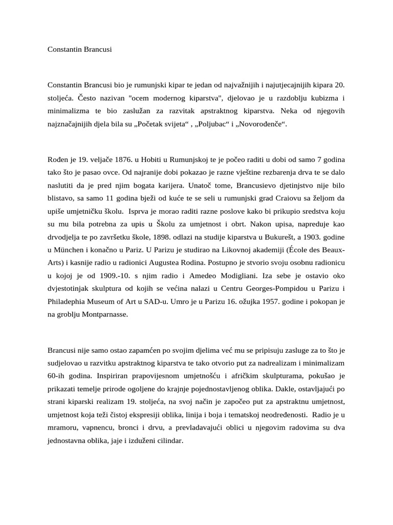 Constantin Brancusi | PDF