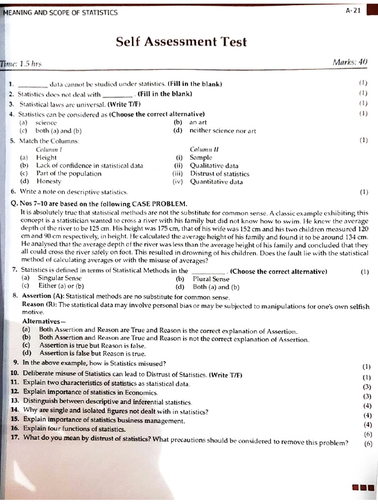 Assignment of STATISTICS For CT2 | PDF