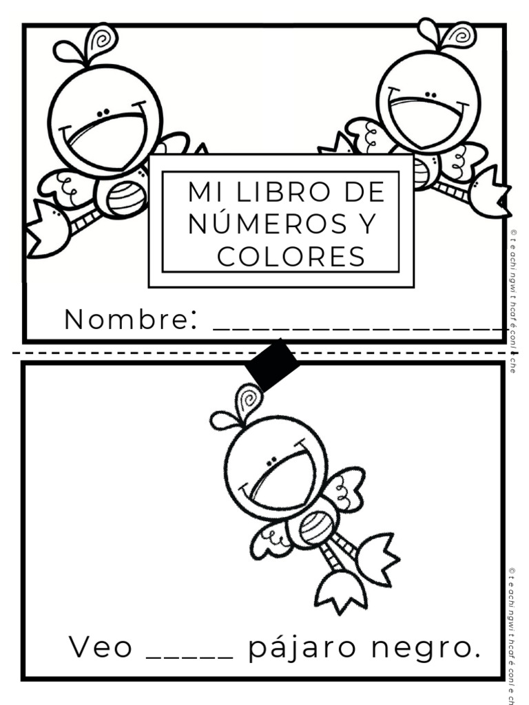 Mi Libro de Números Y Colores Nombre: Veo - Pájaro Negro | PDF