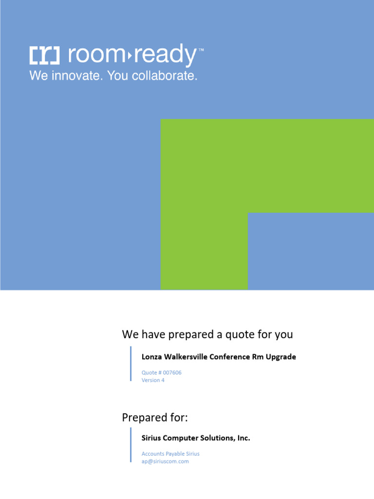 RoomReady 007606 v4 4 | PDF | Receipt | Hdmi