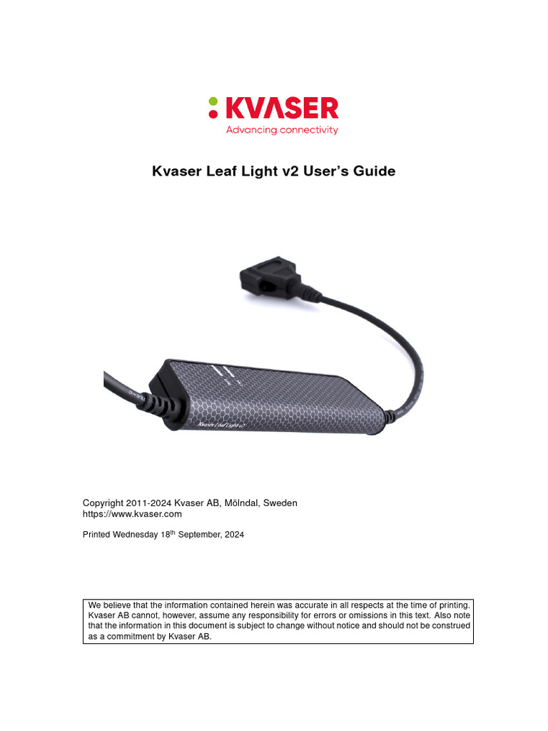 Kvaser Leaf Light v2 User Guide | PDF | Usb | System