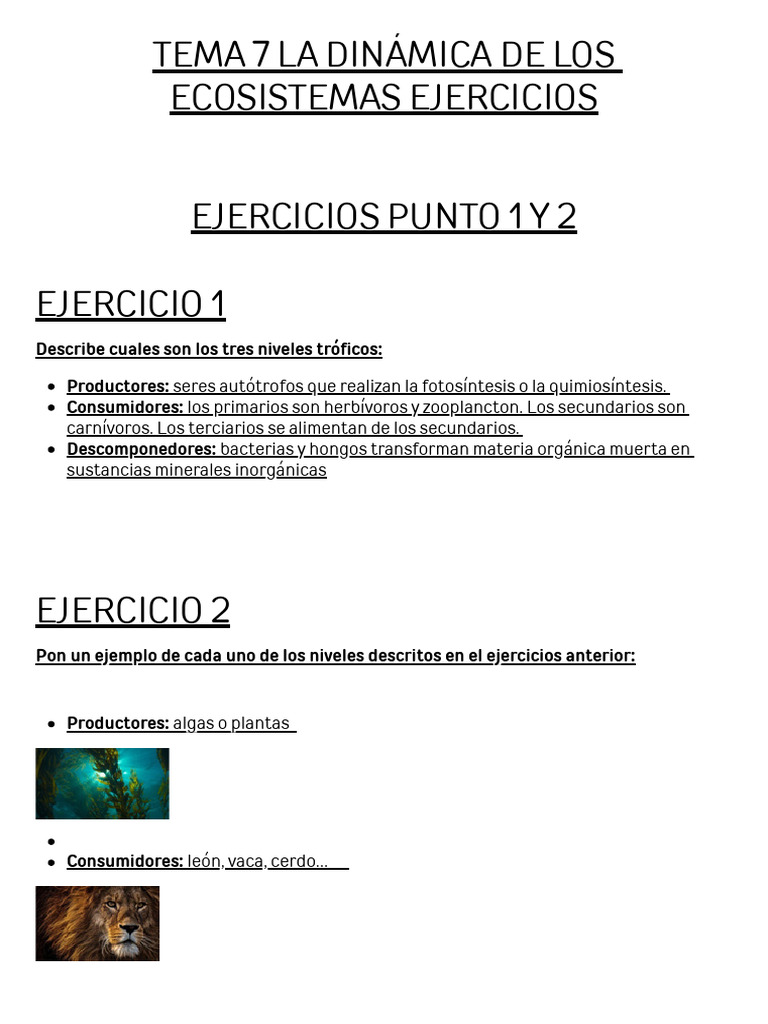 TEMA 7 LA DINÁMICA DE LOS ECOSISTEMAS EJERCICIOS.docx_20241212_200602_0000 | PDF | Residuos ...