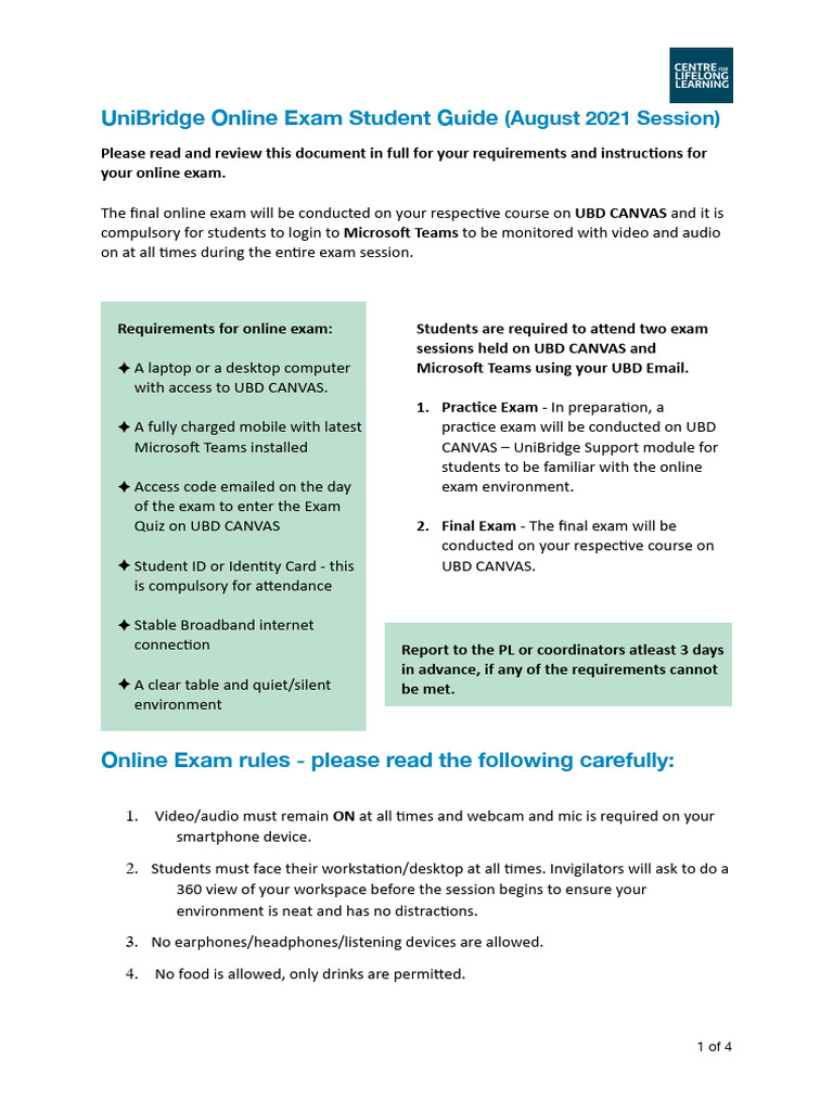 UniBridge Online Exam Guide 2021 | PDF | Software | Computing