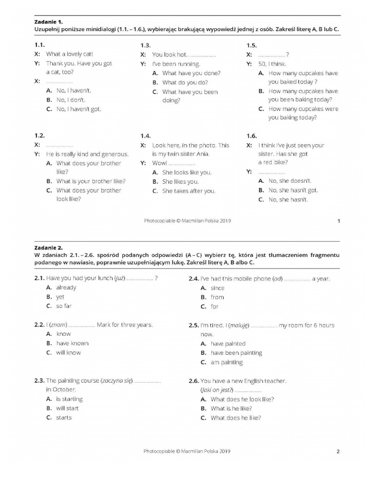 TEST PRESENT AND PAST TENSES | PDF
