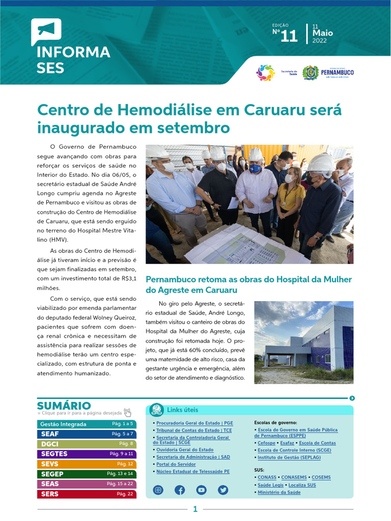 Informa SES 11 (Maio 2022) | PDF | Unidade de Tratamento Intensivo (UTI ...