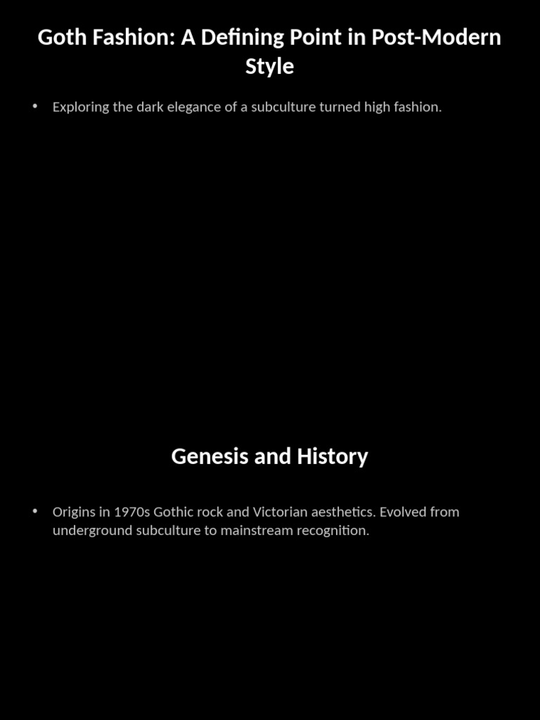 Evolution of Goth Fashion Icons | PDF