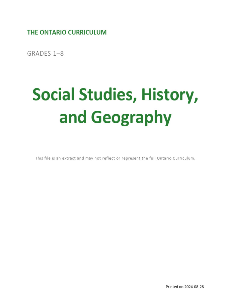 Grade 3 Social Studies Curriculum Overview | PDF | Métis | Canada