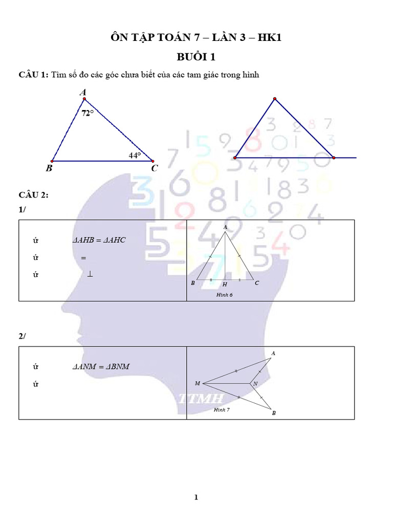 TTMH - TOÁN 7 - LẦN 3 - HK1 | PDF
