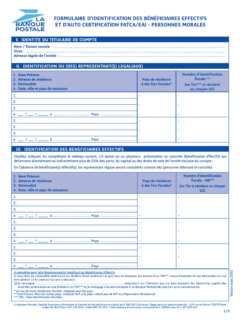 FATCA À Remplir | PDF