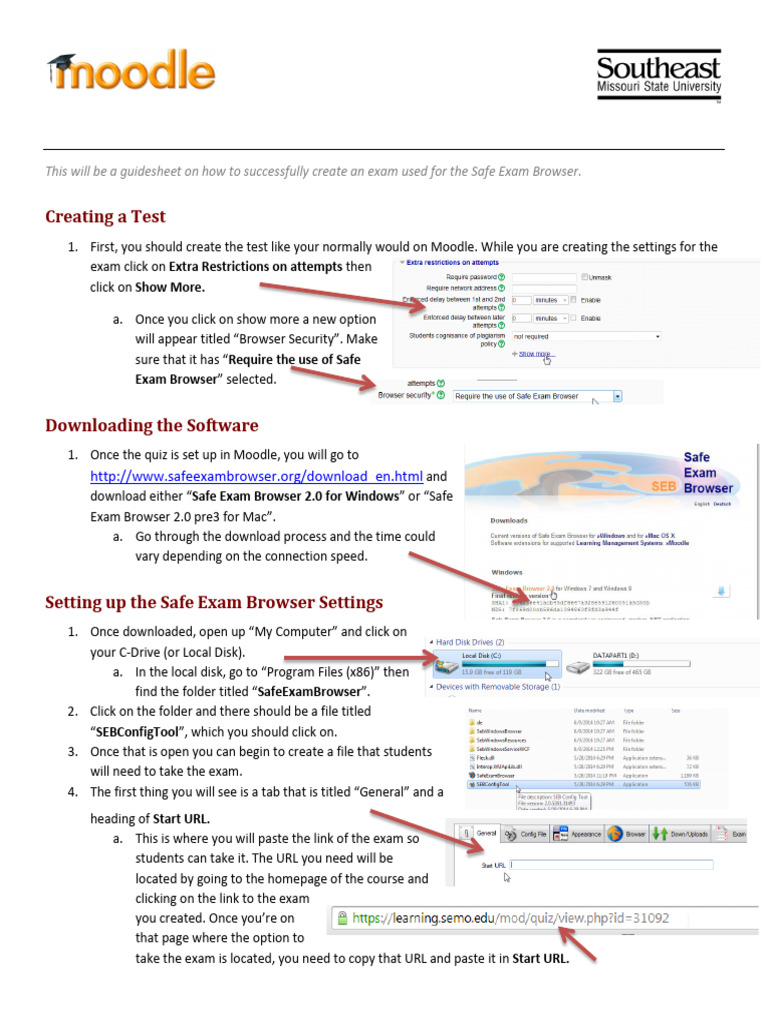 Safe Exam Browser Setup Guide | PDF | Computer File | Password