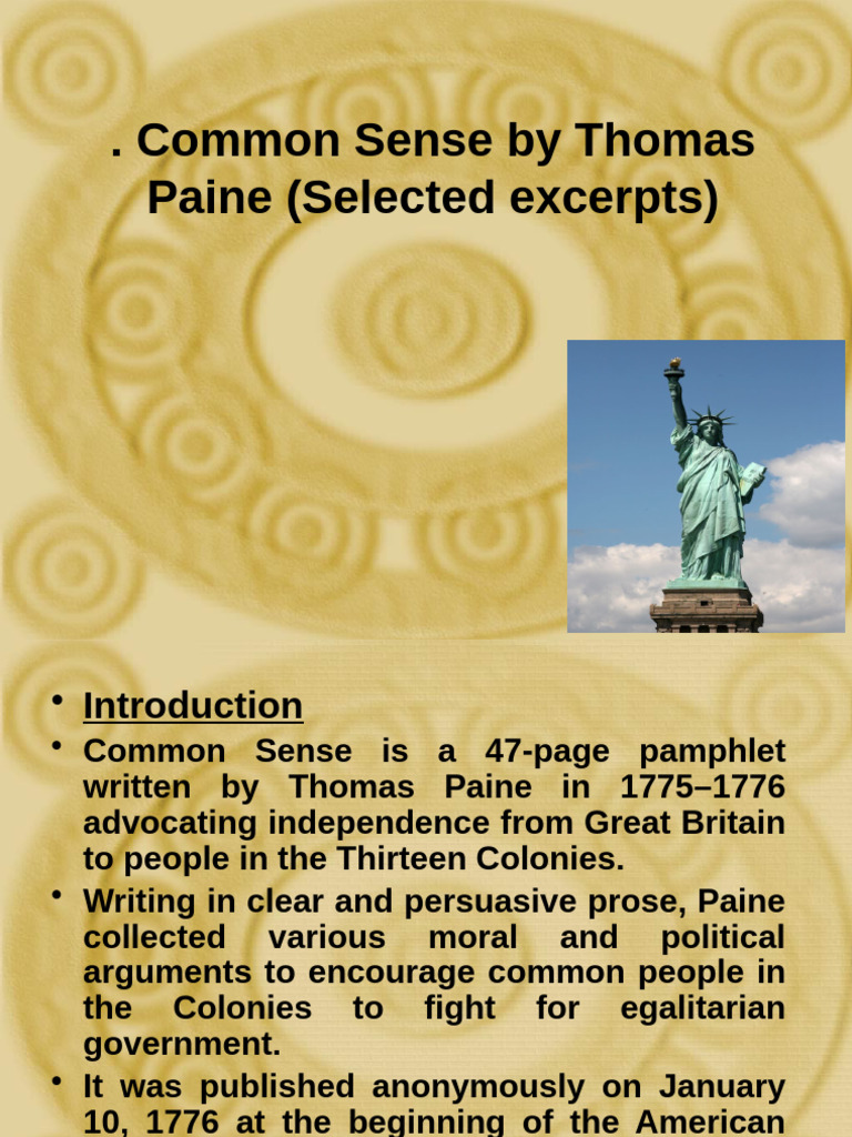 Common Sense by Thomas Paine | PDF | Common Sense