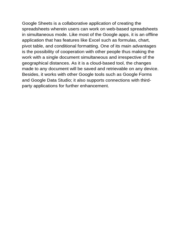 Google Sheets Is A Collaborative Application of Creating The ...
