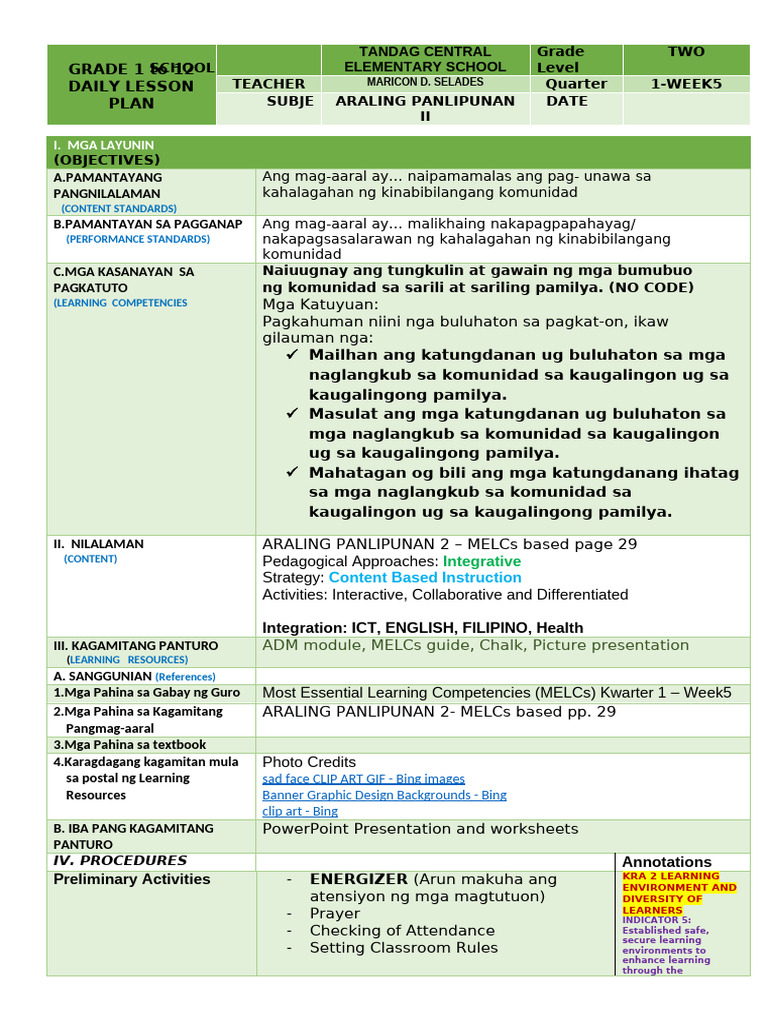 COT AP2 Q1-W5 (DLP) withANNOTATIONS | PDF