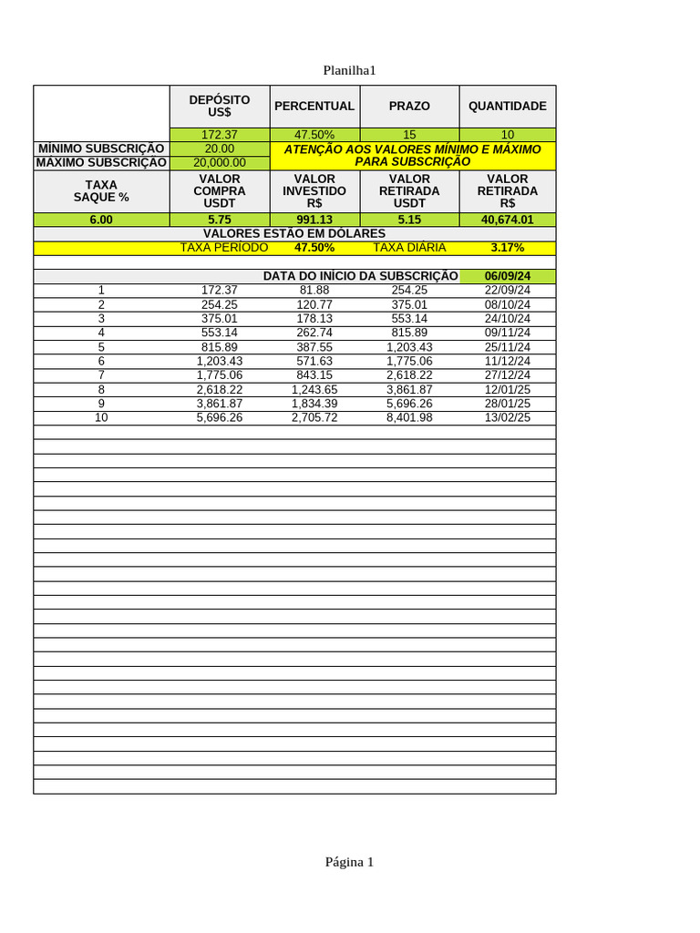 Planilha de Investimento Bee Fund | PDF