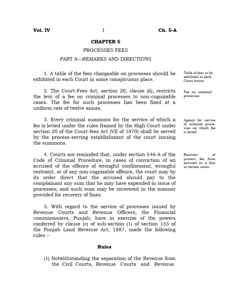 Volume IV, Chapter 5 Part A | PDF | Fine (Penalty) | Summons