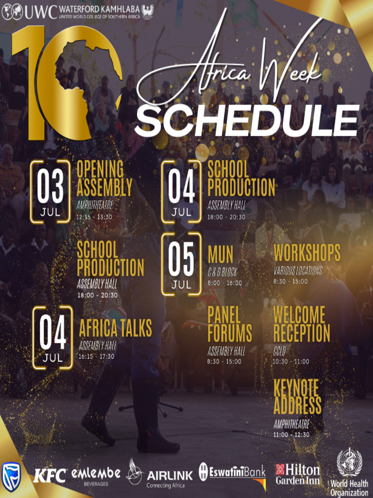 Uwc Africa Week 2024 Programme | PDF
