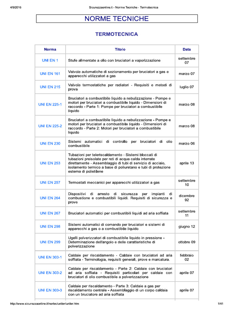 Norme Tecniche - Termotecnica | PDF