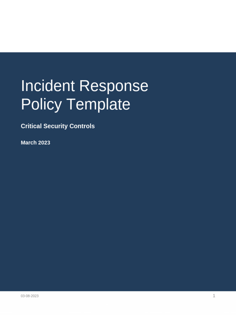Incident_Response_Management_Policy_Template_for_CIS_Control_17 | PDF ...
