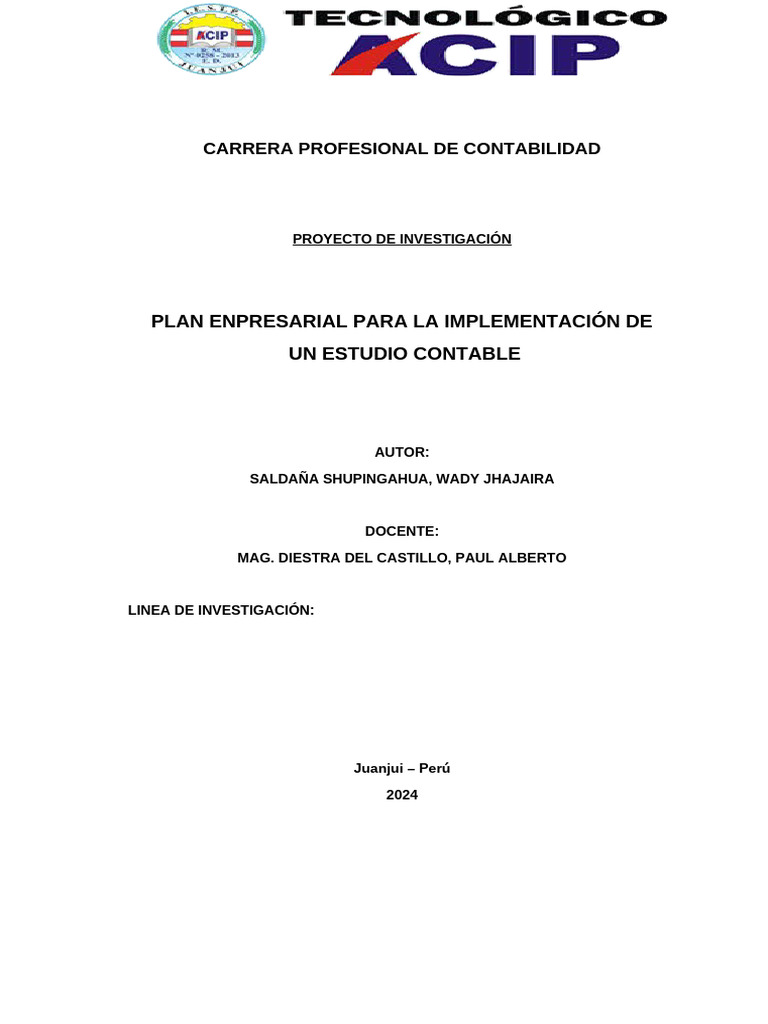 Proyecto de Elaboracion de Estudio Contable | PDF | Contabilidad | Auditoría
