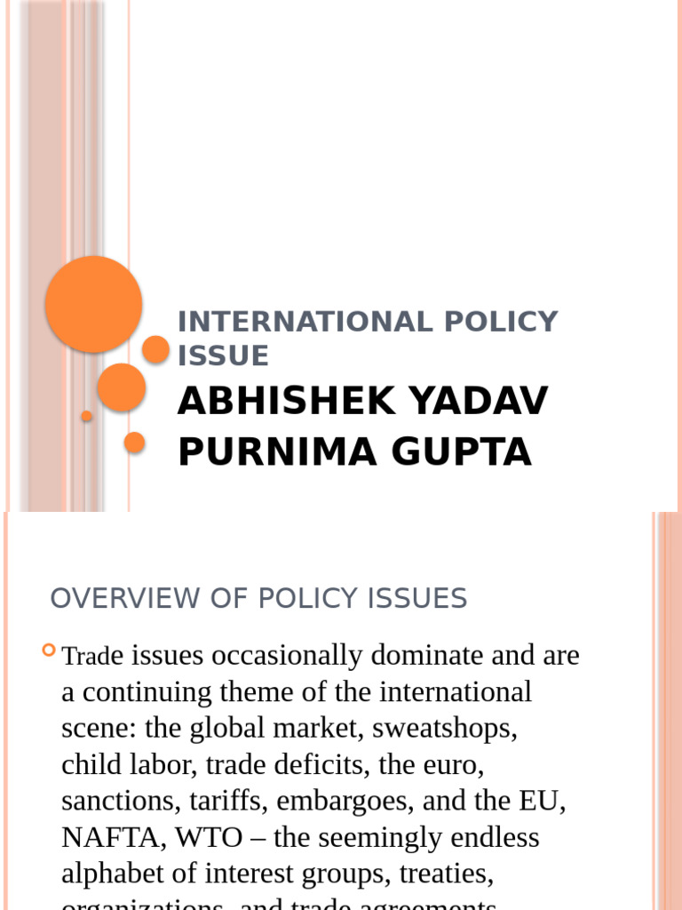 Key International Trade Policy Issues | PDF | Child Labour | World ...