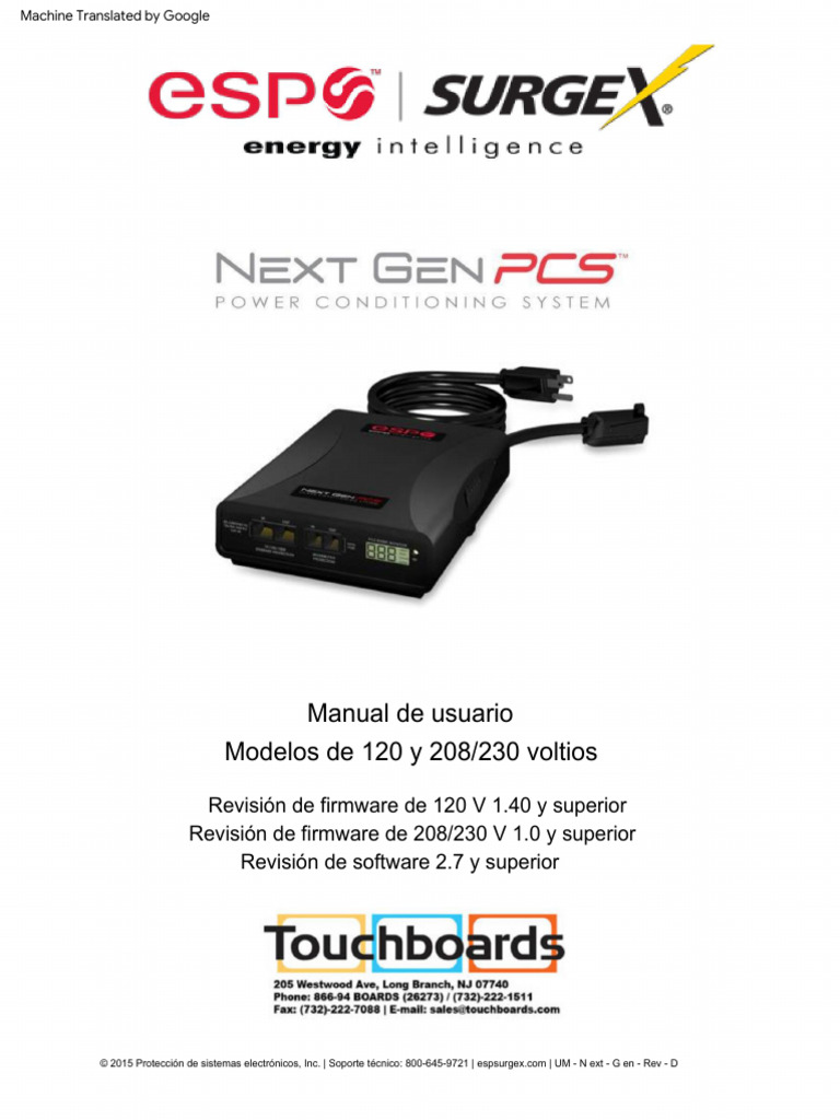 SurgeX NEXTGEN PCS User Manual Supresor ESP | PDF | USB | Compatibles con PC Ibm