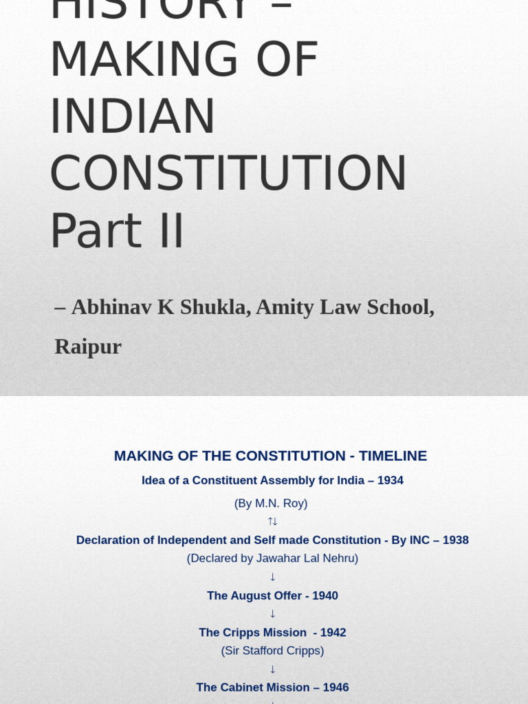 Constitutional History 2 – Making of Indian Constitution II | PDF ...