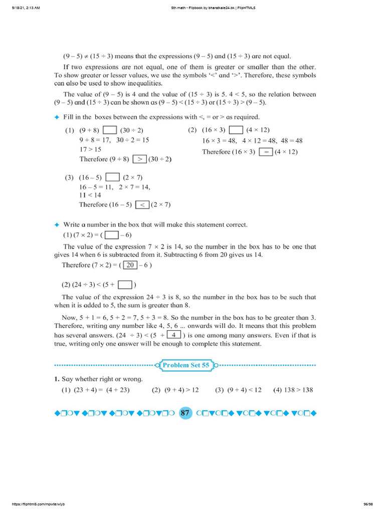 5th Math - Flipbook by Bharatkale24.Bk - FlipHTML5-96 | PDF