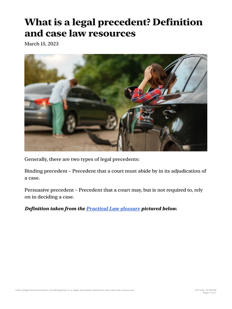 What Is A Legal Precedent? Definition and Case Law Resources | PDF ...