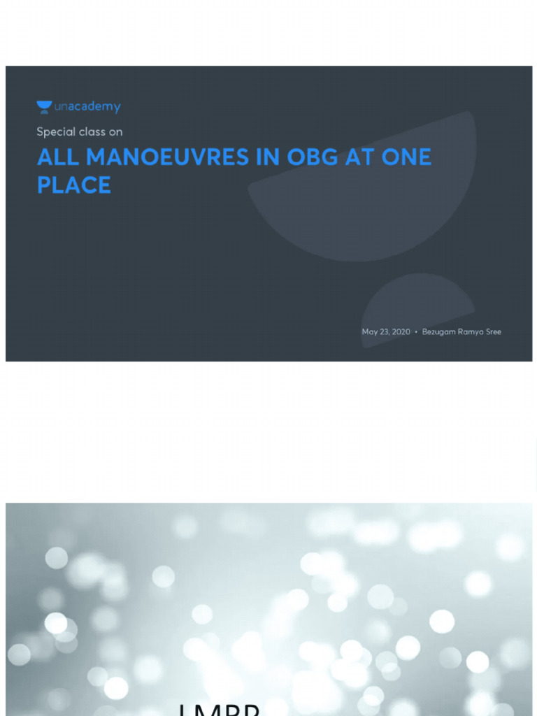 All Manoeuvres in Obg | PDF