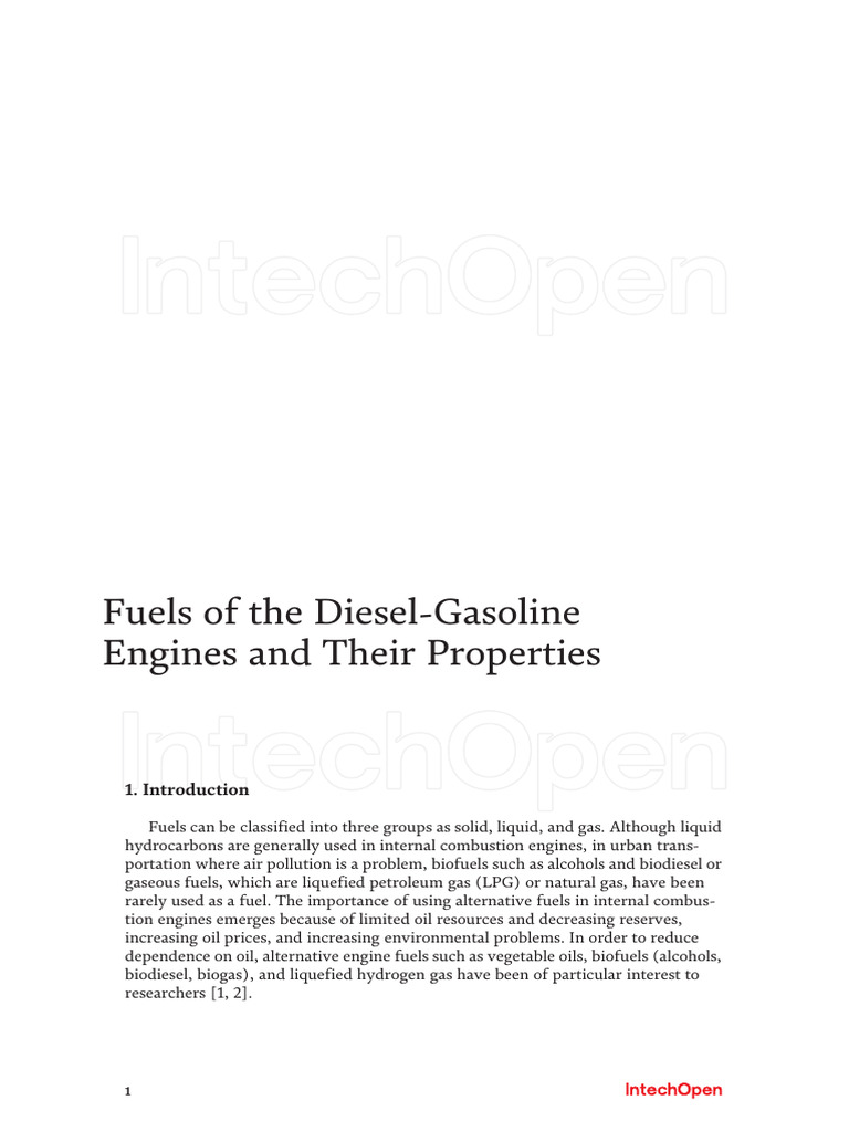Fuels of The Diesel-Gasoline Engines1 | PDF | Alkene | Alkane