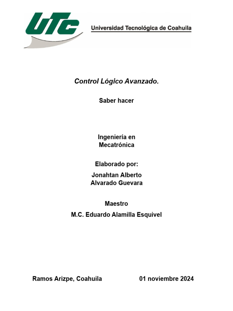 Unidad 3 Saber Hacer Control Logico Avanzado | PDF