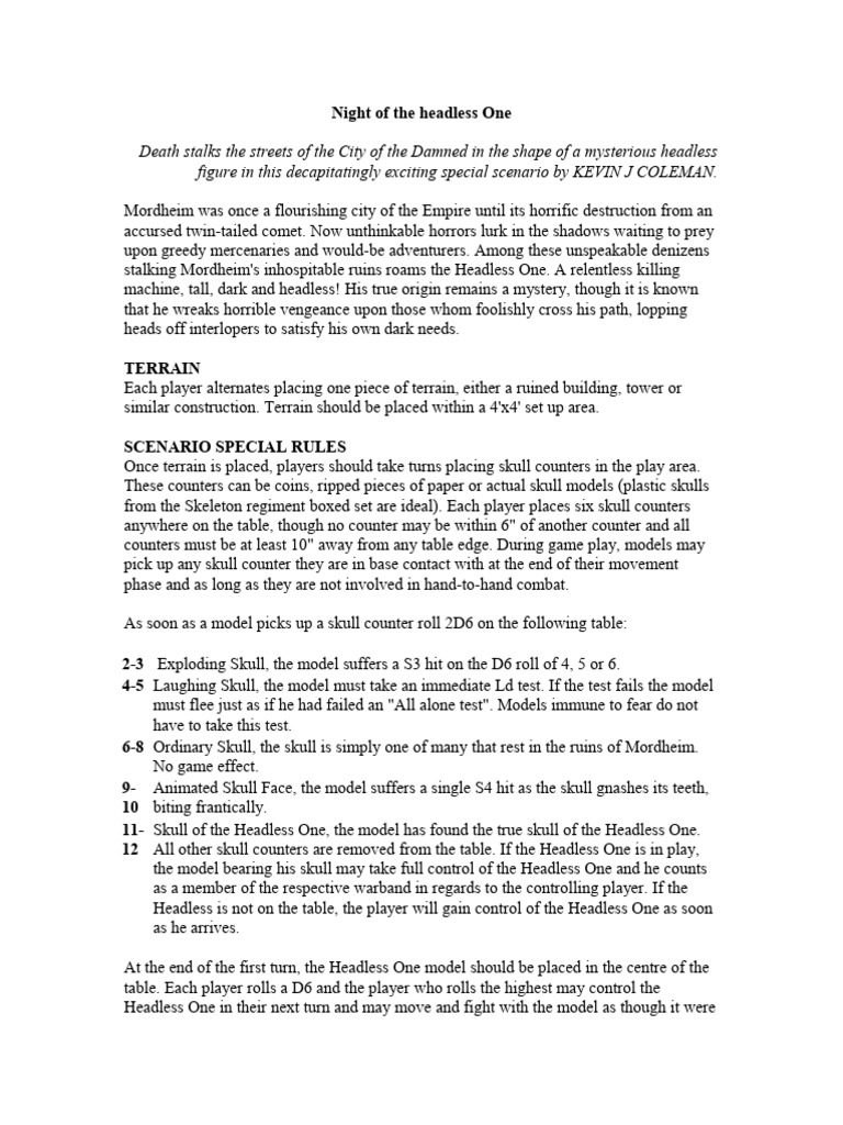 Night of The Headless One | PDF