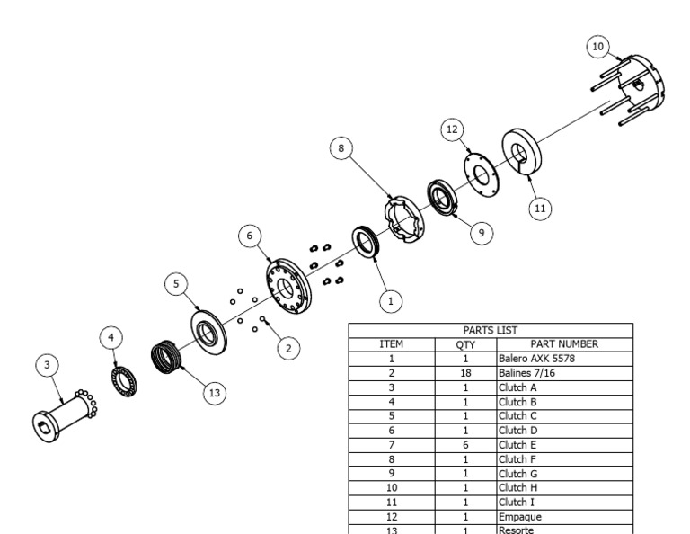 Clutch Parts List and Specifications | PDF
