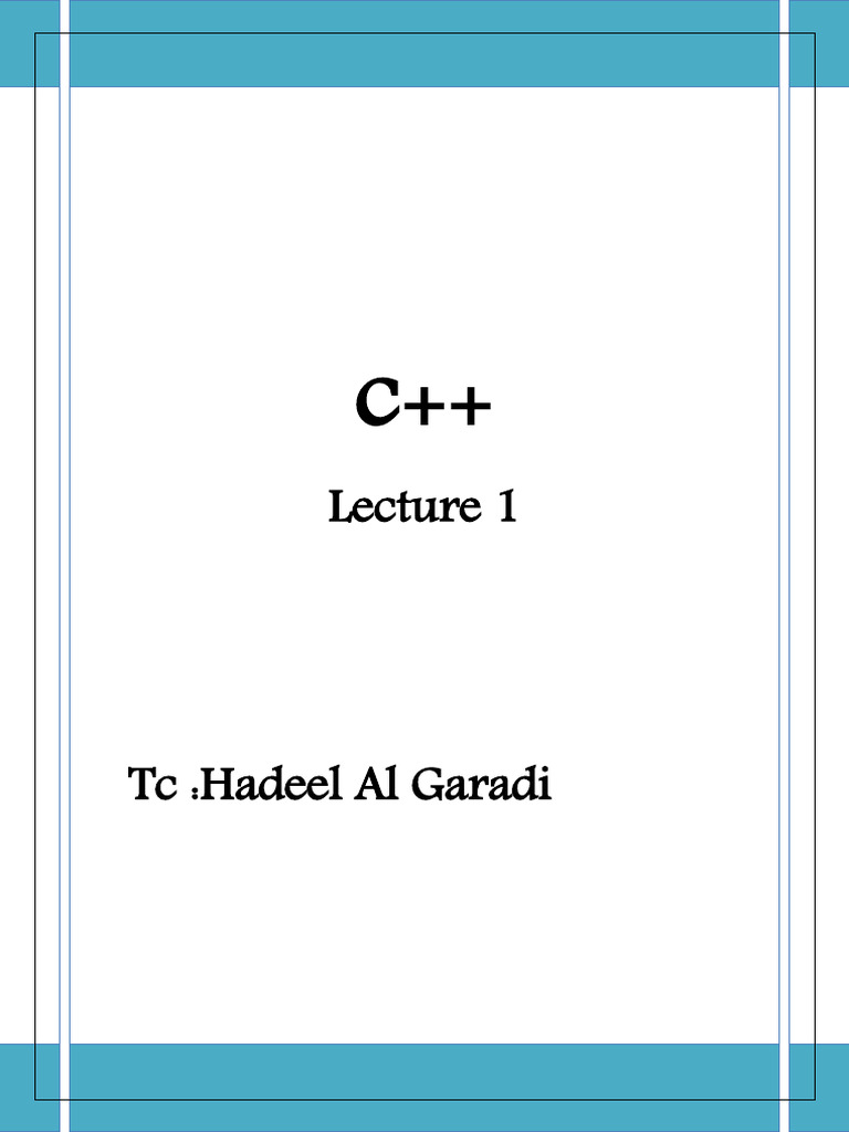 Lecture 1 | PDF | C++ | Programming Paradigms Lecture 1 | PDF | C++ | Programming Paradigms