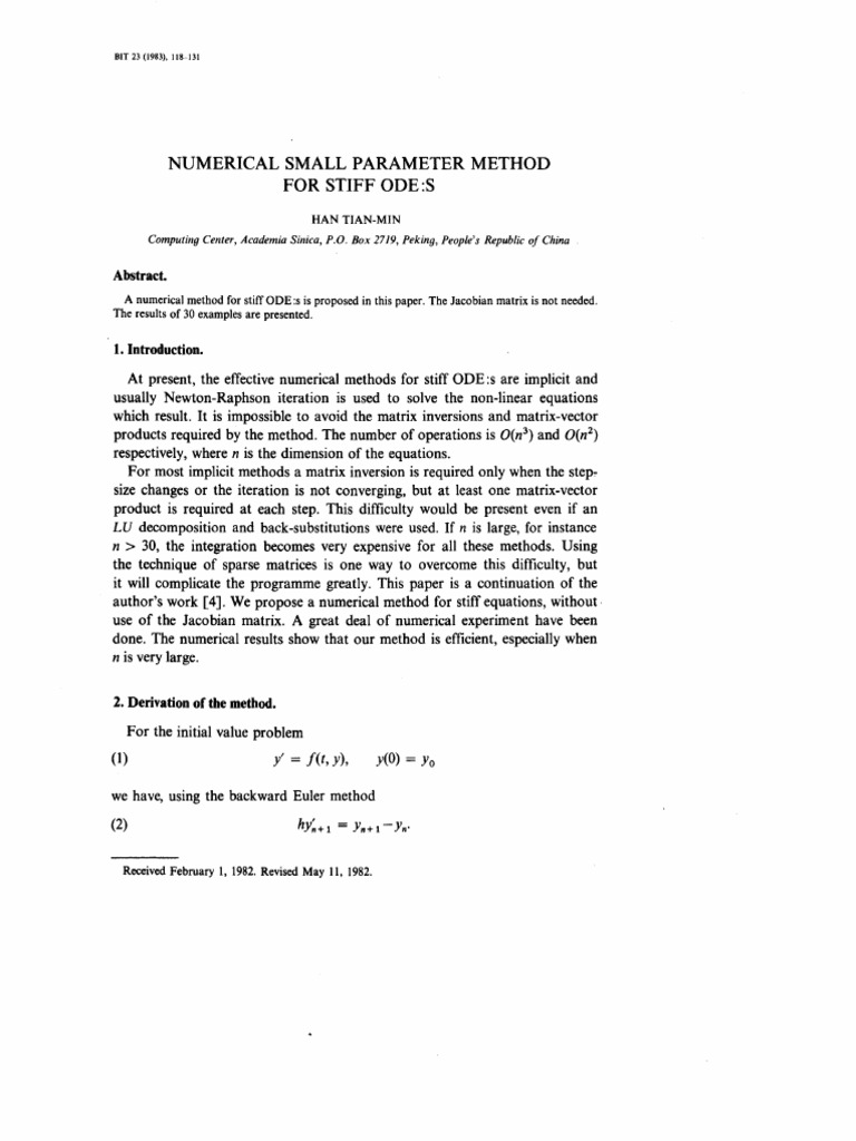 1983 Bit | PDF | Ordinary Differential Equation | Matrix (Mathematics)