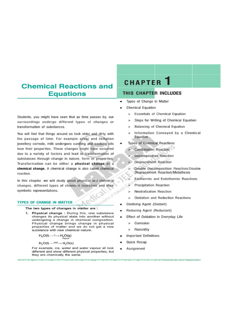 Chemistry Aakash Module | PDF