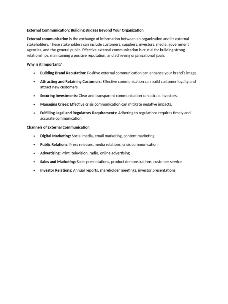 External Communication | PDF