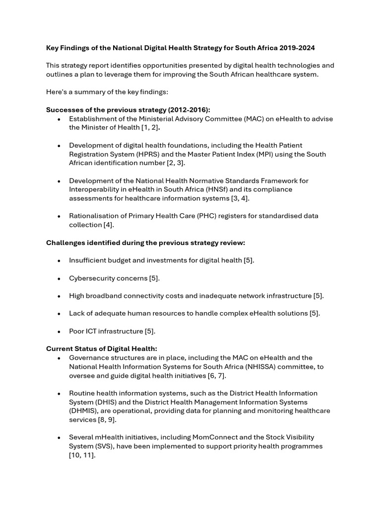 South Africa's Digital Health Strategy | PDF | Health Care | Business