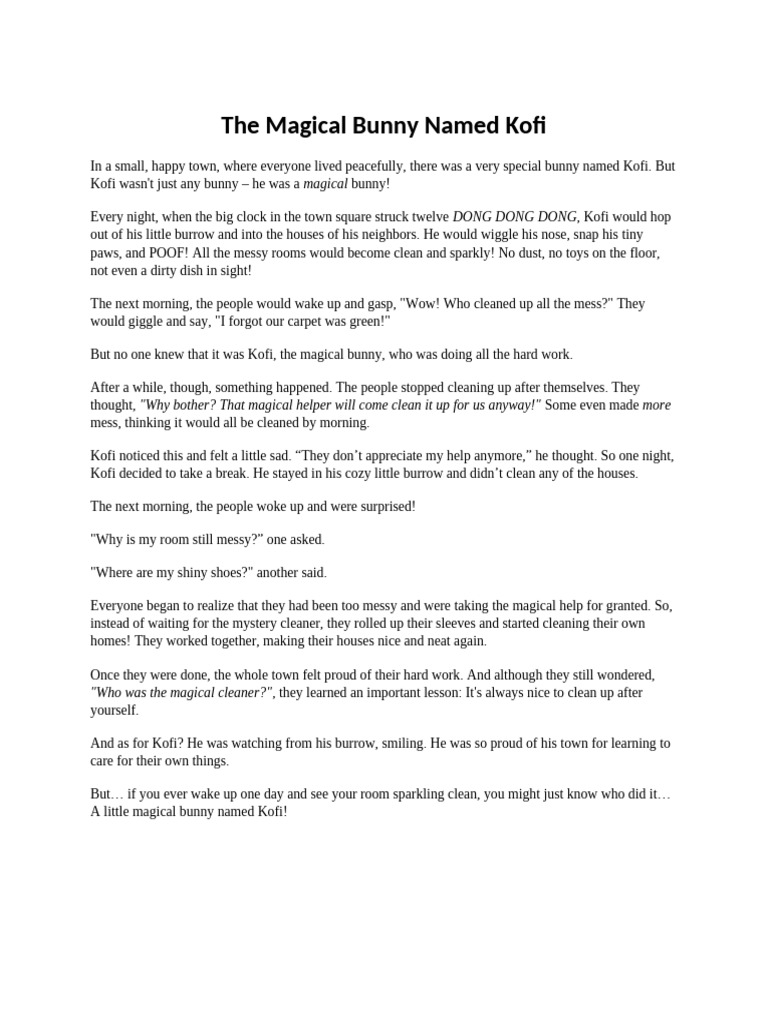 Kofi The Cleanup Bunny | PDF