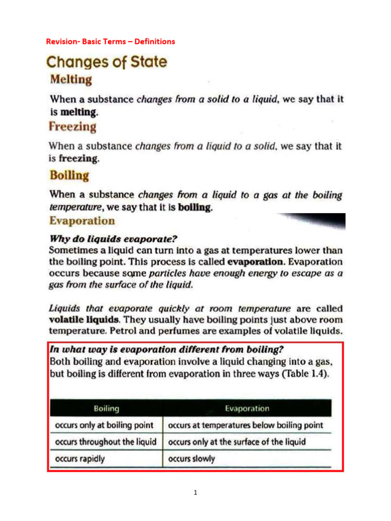 Chemistry Igcse 1ST Chap Definations | PDF