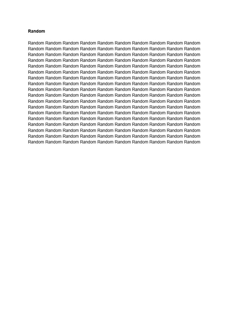 Random Text Generator Output | PDF