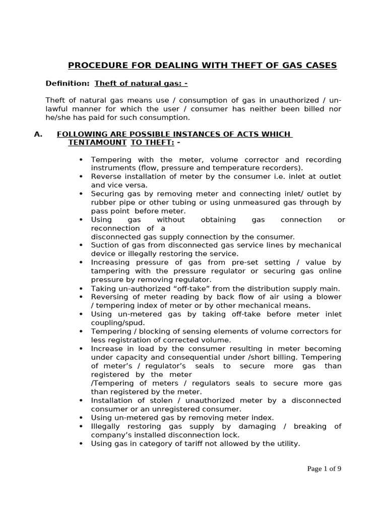 Gas Theft | PDF | Gases