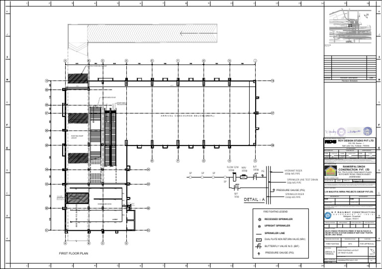First Floor Fire Fighting Layout | PDF | Hydraulics