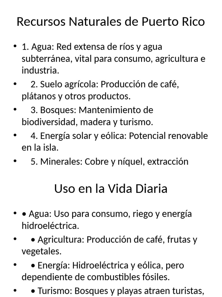 Recursos Naturales Puerto Rico | PDF