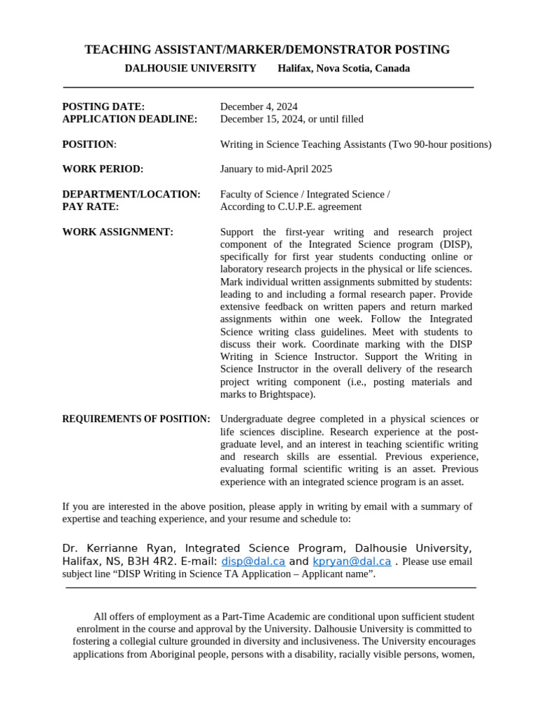 TA_90_DISP_research_projects_2024_25 | PDF | Science | Teaching Assistant