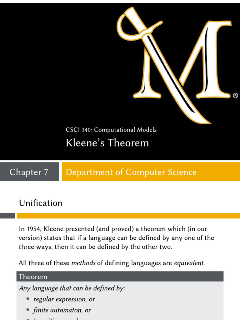 Kleene Theorem Part 1,2 | PDF