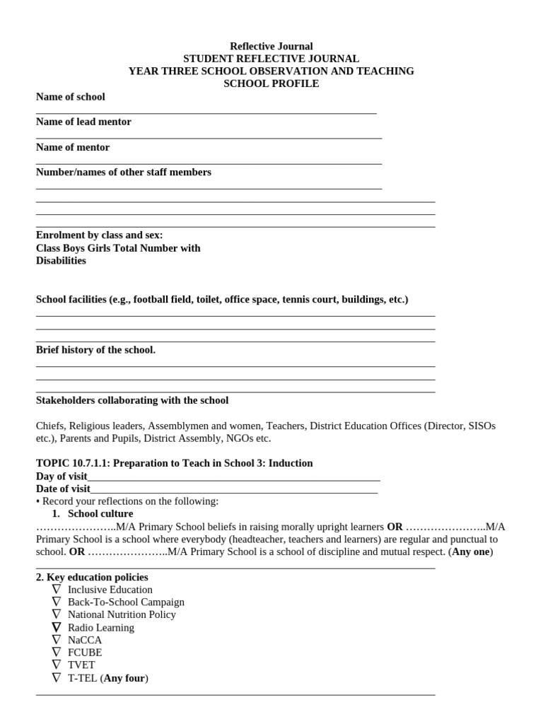 Student Reflective Journal | PDF | Educational Technology | Learning