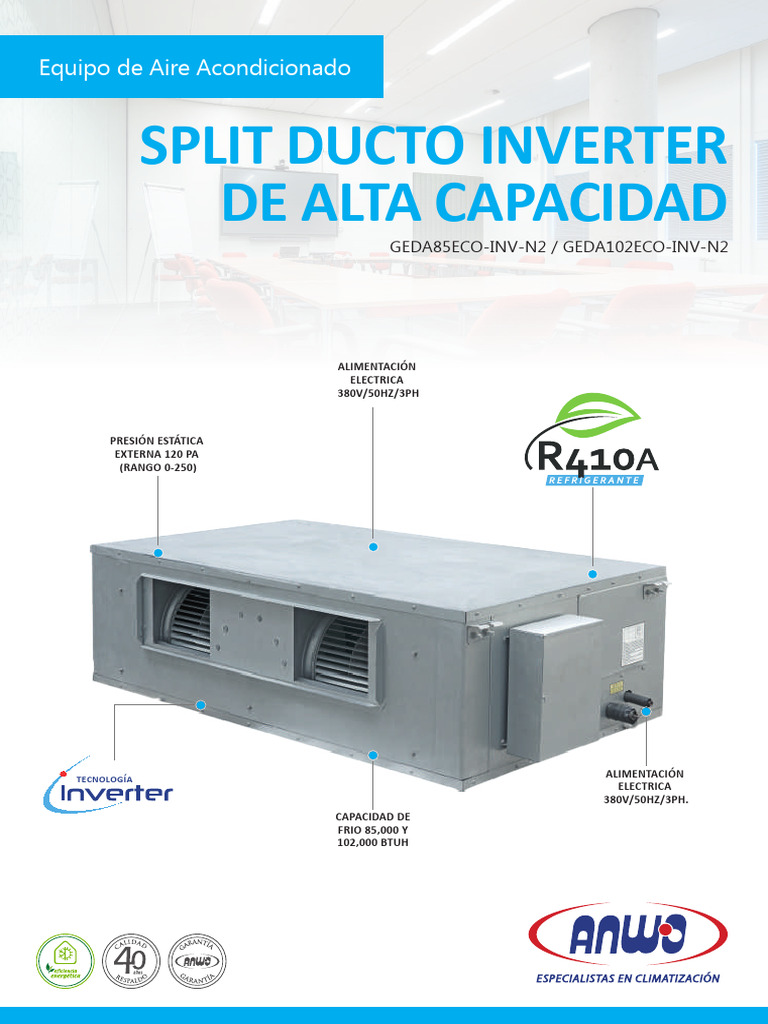 split ducto inverter de alta capacidad | PDF